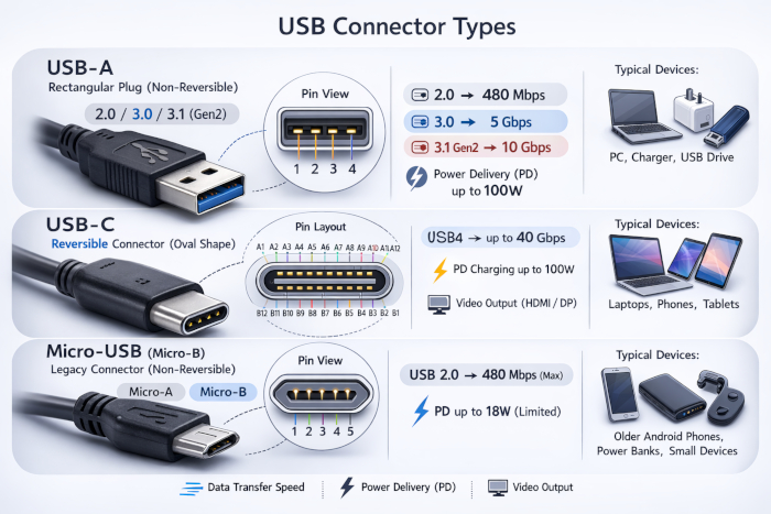 Computer Cable Connector Types: Identification, Uses & Selection Guide ...